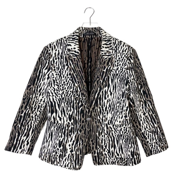 St. John | Jackets & Coats | St John Zebra Animal Print African Blazer ...